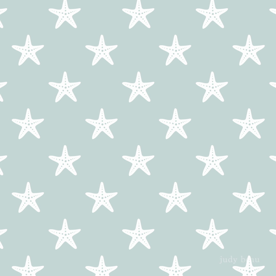 Starfish Wallpaper and Textile design by Judy Beau
