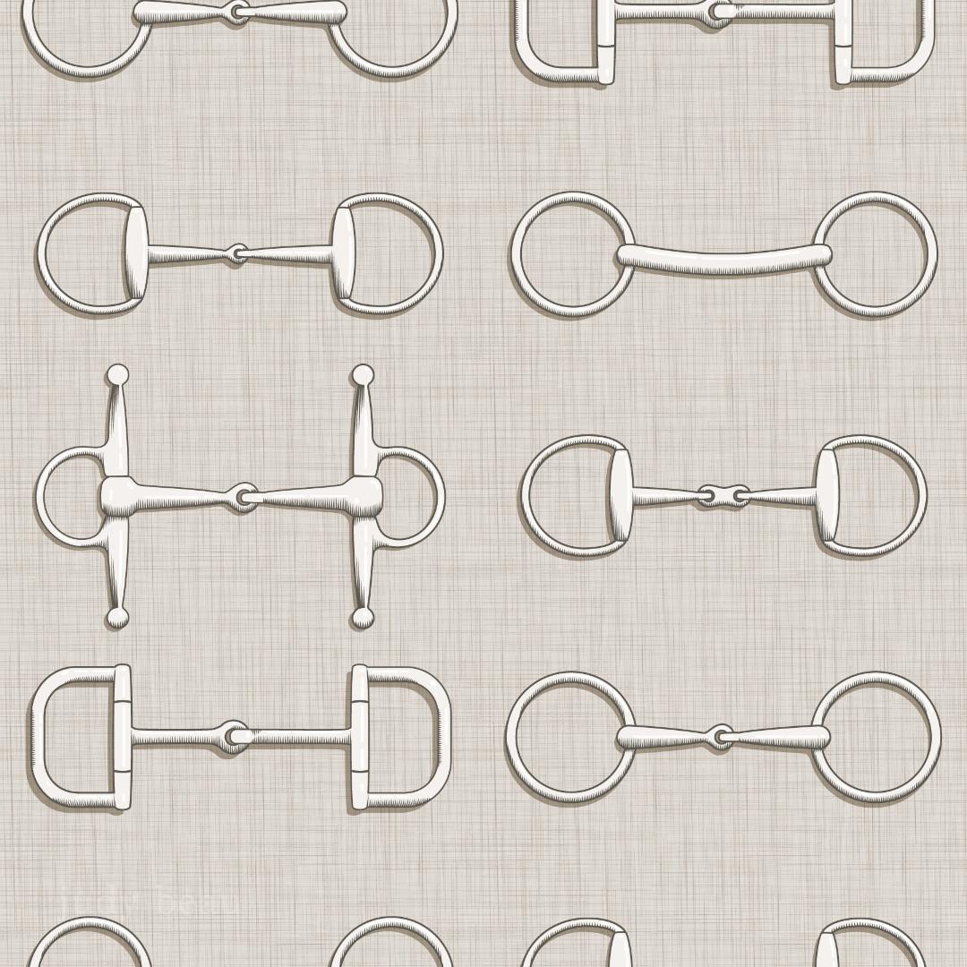 Ashby Horse Bits Equestrian Wallpaper and Textiles by Judy Beau