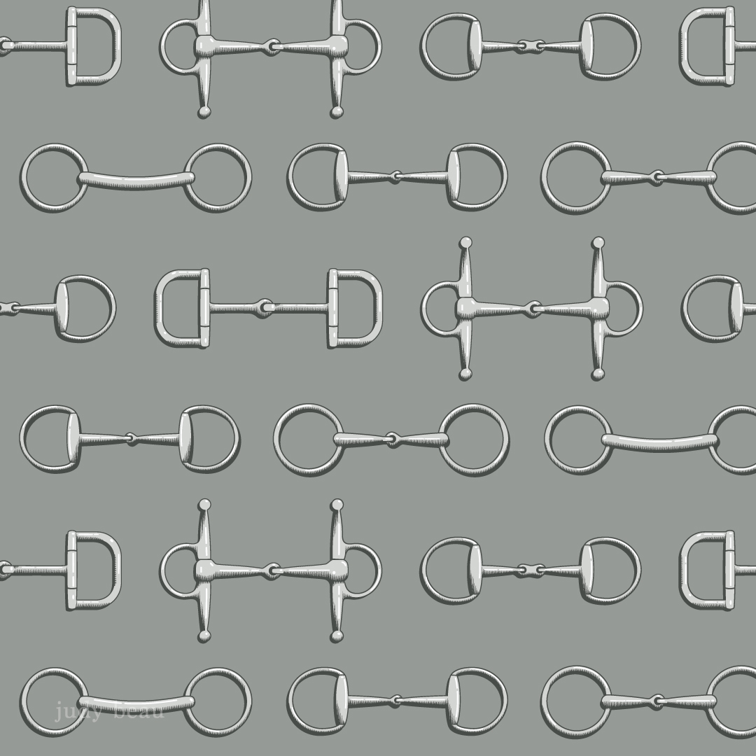 Hampton Snaffle Horse Bit Design - Fabric and Textiles - Judy Beau