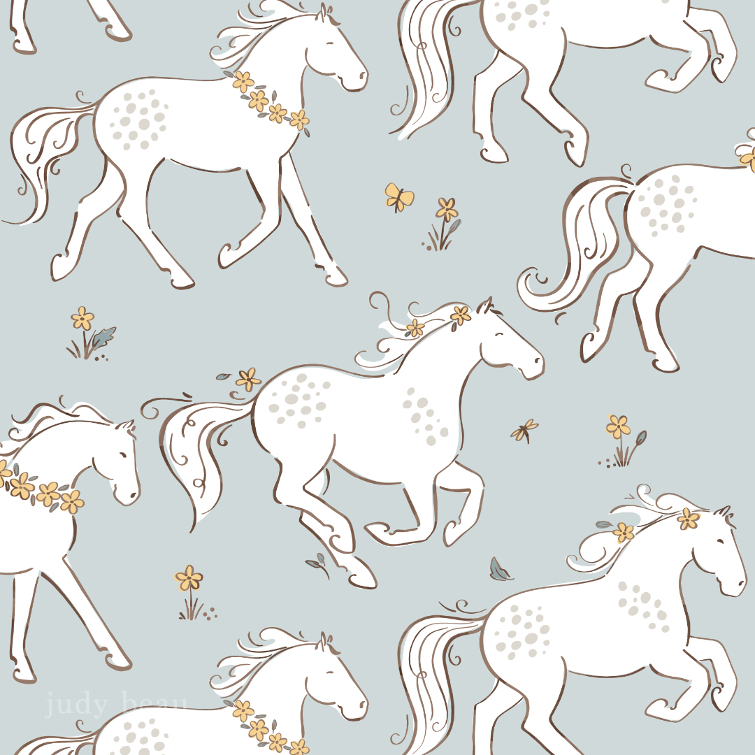 Pony Tales - Whimsical Wallpaper + Textiles - Judy Beau