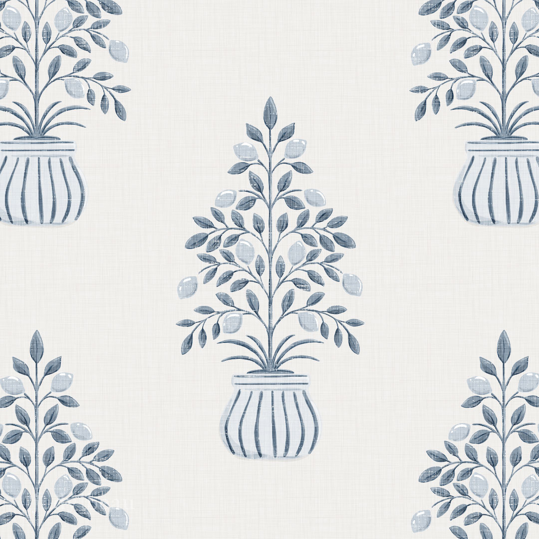Verna Lemon Tree Wallpaper + Textiles - Judy Beau