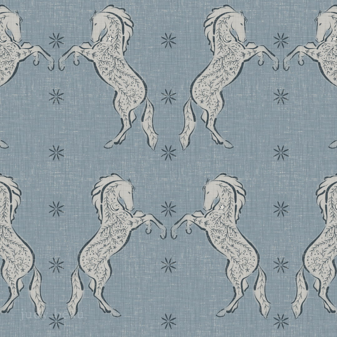 Aura Spirit Horse Western Wallpaper & Textiles by Judy Beau
